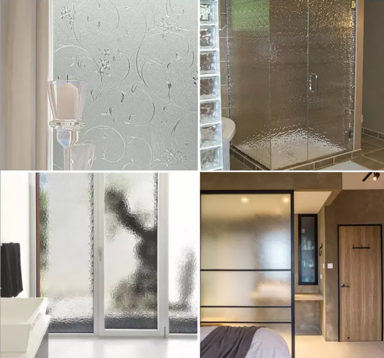 BTG better clear tinted tempered patterned glass for interior decoration